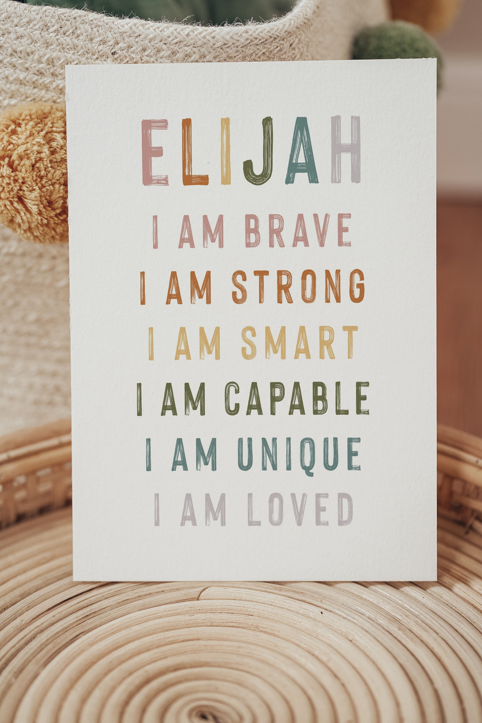 DIGITAL DOWNLOAD Nursery Name Sign Positive Affirmations Wall Art for ...