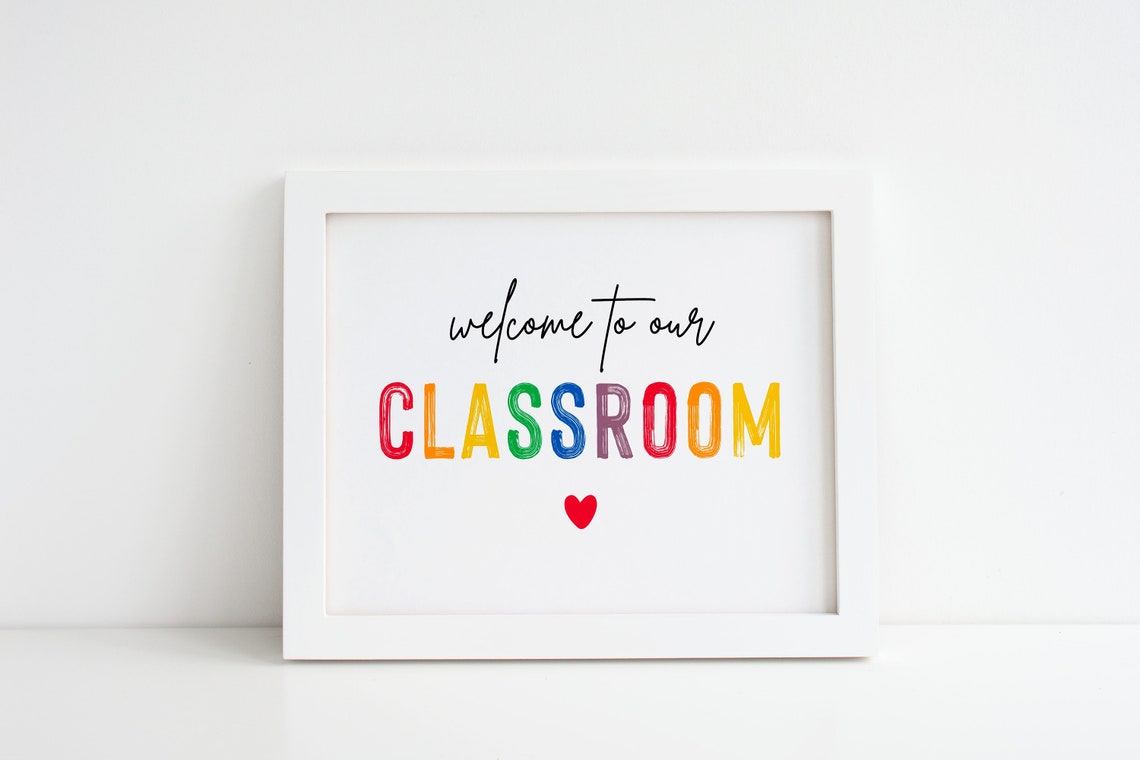DIGITAL DOWNLOAD Classroom Decor Bright Rainbow Welcome to - Etsy