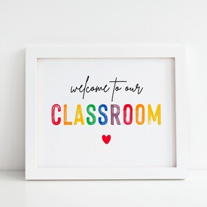 DIGITAL DOWNLOAD Classroom Decor Bright Rainbow Welcome to Our ...