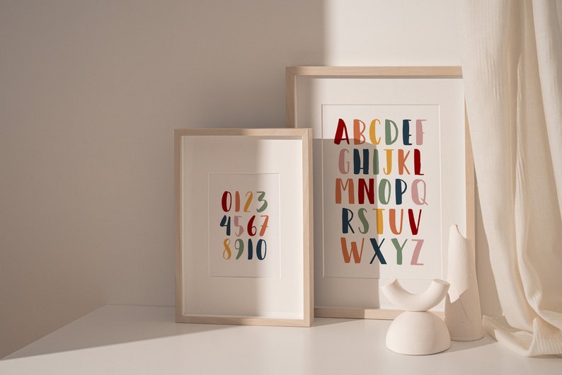 DIGITAL DOWNLOAD Set Of 2 Rainbow Baby Alphabet Poster ABC | Etsy
