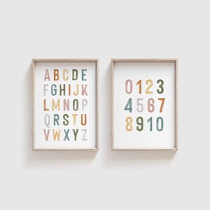 DIGITAL DOWNLOAD Alphabet Poster Nursery Decor Neutral ABC 123 ...