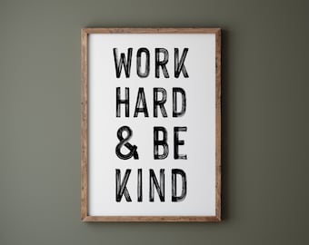 Be Kind Work Hard | Etsy
