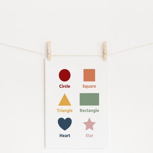 Set of 3 ABC 123 Shapes Educational Alphabet Poster Educational Chart ...