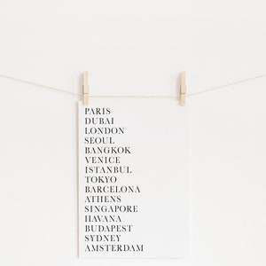DIGITAL DOWNLOAD Cities Around the World City Name Print - Etsy