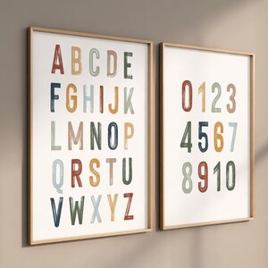 DIGITAL DOWNLOAD Alphabet Numbers Poster Set of 2 Classroom Decor ...