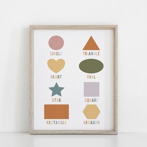 DIGITAL DOWNLOAD Shapes Printable Educational Posters Preschool Decor ...