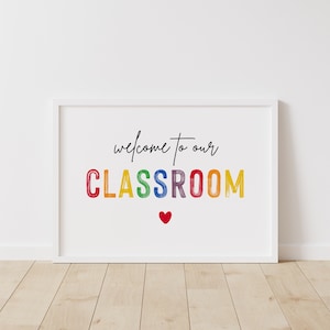 DIGITAL DOWNLOAD Classroom Decor Bright Rainbow Welcome to Our ...