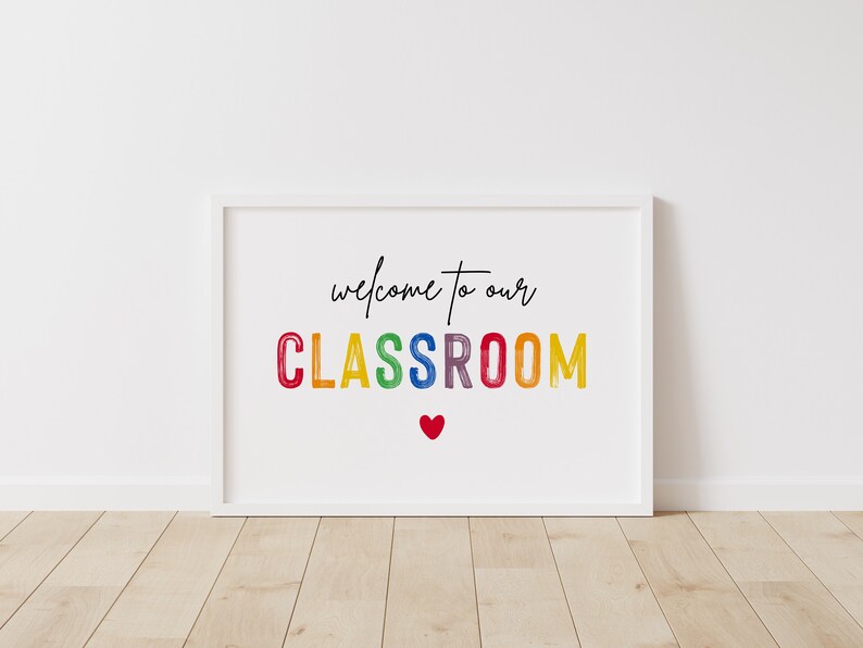 DIGITAL DOWNLOAD Classroom Decor Bright Rainbow Welcome to - Etsy