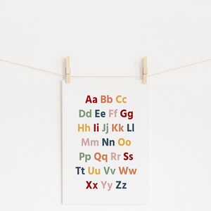 Set of 3 ABC 123 Shapes Educational Alphabet Poster Educational Chart ...