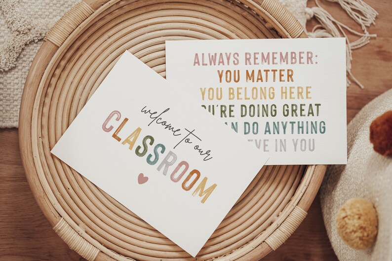 DIGITAL DOWNLOAD Classroom Decor Boho Rainbow Neutral - Etsy