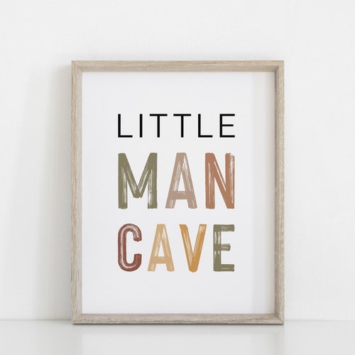 Little Man Cave Sign. Baby Boy Nursery Print. Kids Room Wall - Etsy