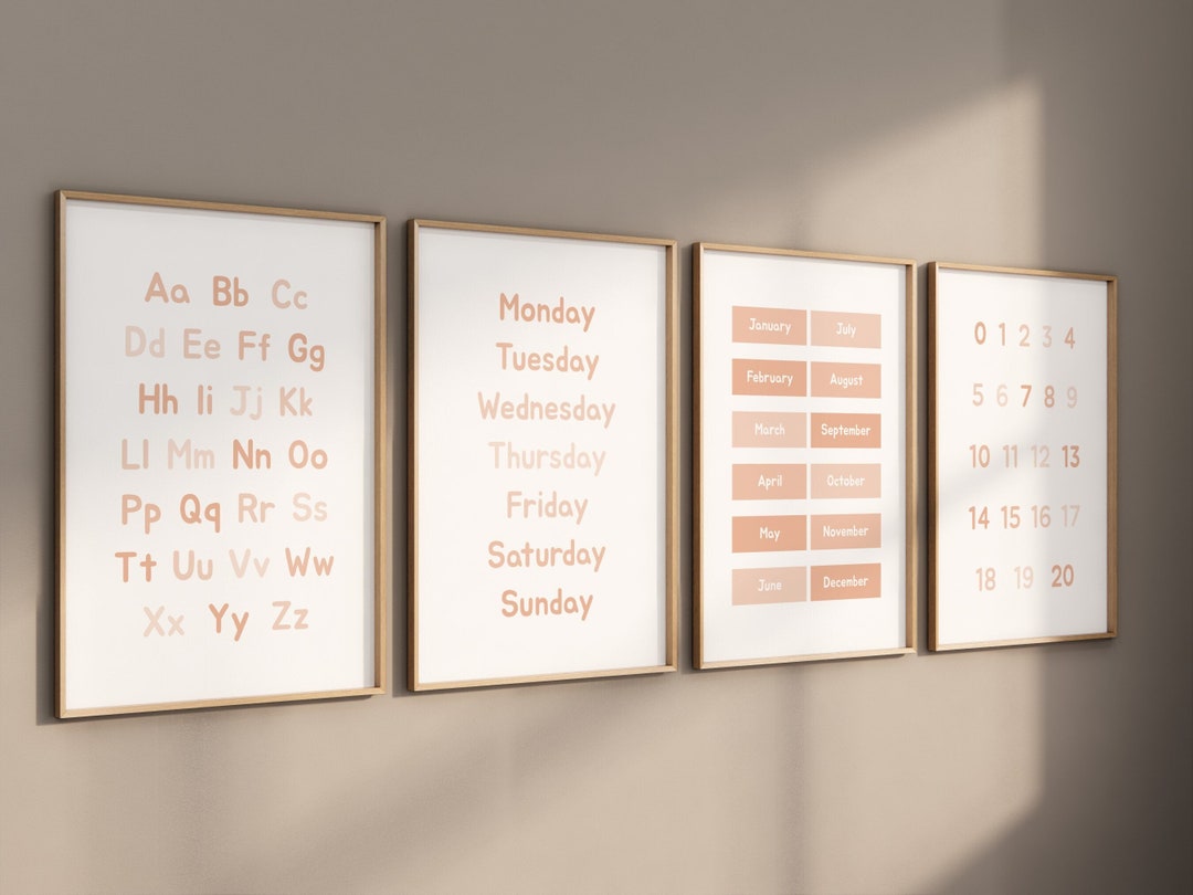 DIGITAL DOWNLOAD • Alphabet Numbers Poster • Classroom Decor Boho ...