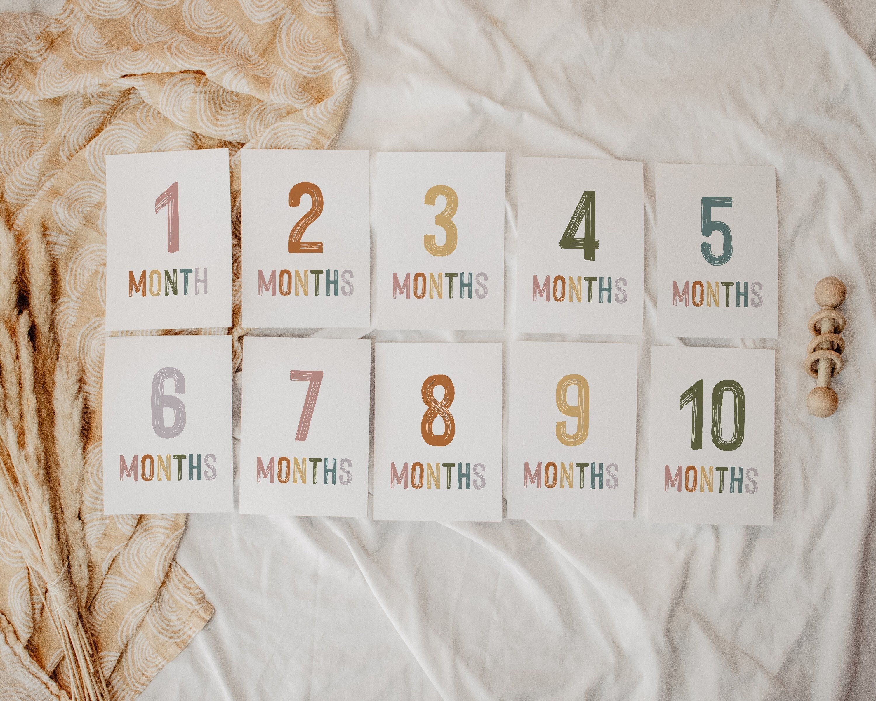 DIGITAL DOWNLOAD Monthly Milestone Cards Rainbow Printable - Etsy