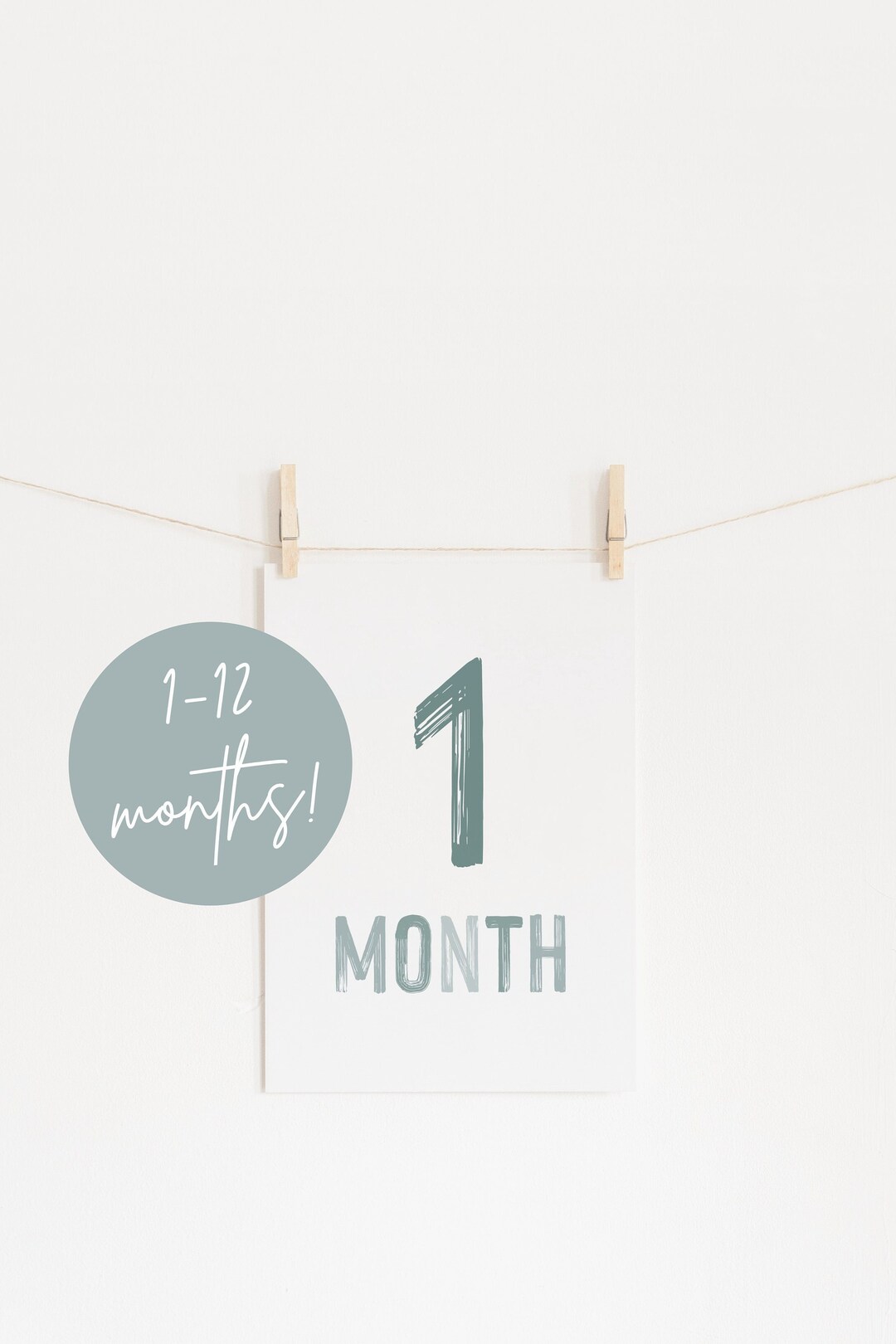 DIGITAL DOWNLOAD Monthly Milestone Cards Blue Printable Monthly ...