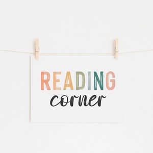DIGITAL DOWNLOAD Reading Corner Decor Classroom Educational Posters ...