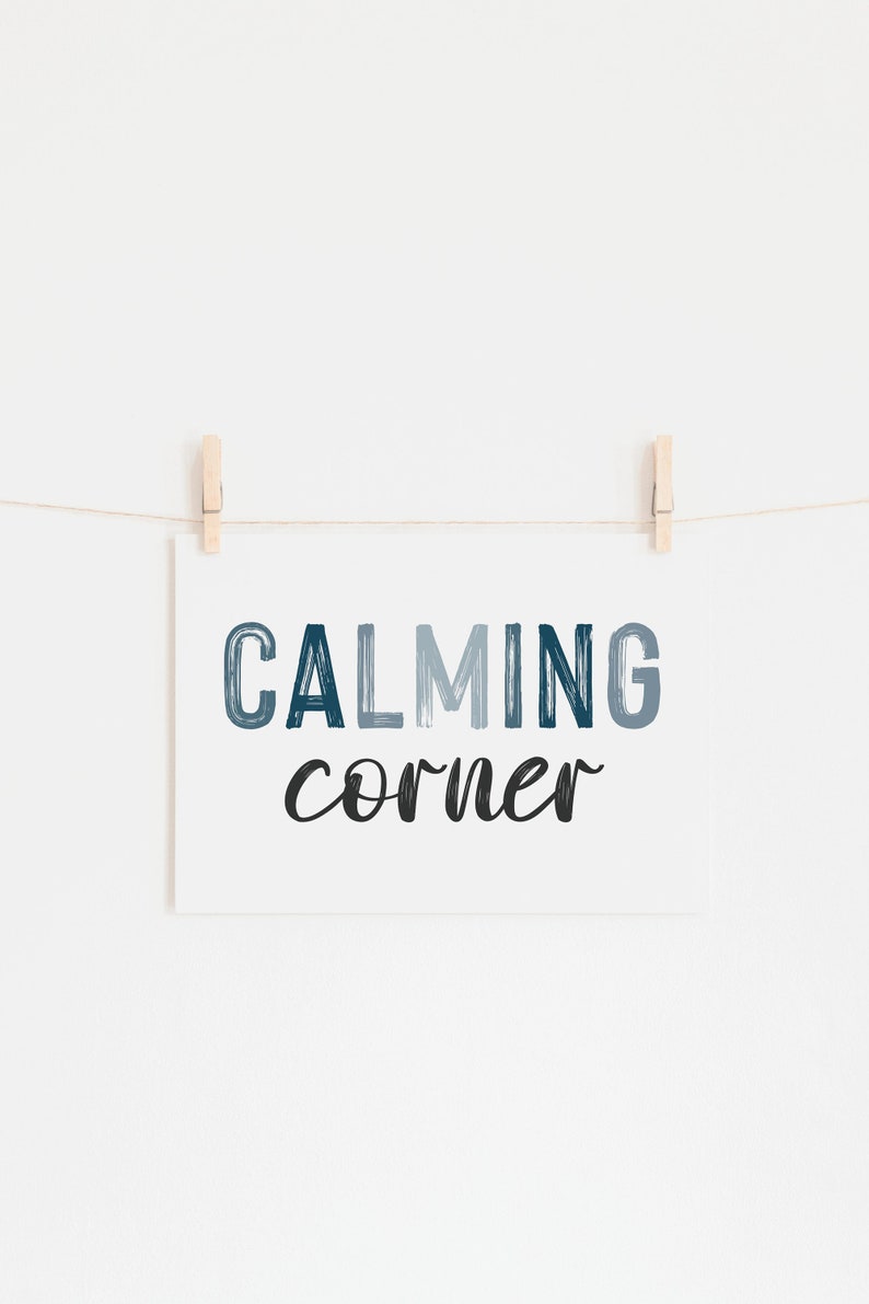 DIGITAL DOWNLOAD Calming Corner Sign Safe Space Wall Art - Etsy