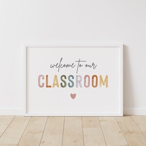 DIGITAL DOWNLOAD • Classroom Decor Boho Rainbow Neutral • Welcome to ...