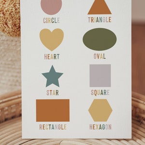 DIGITAL DOWNLOAD Shapes Printable Educational Posters Preschool Decor ...