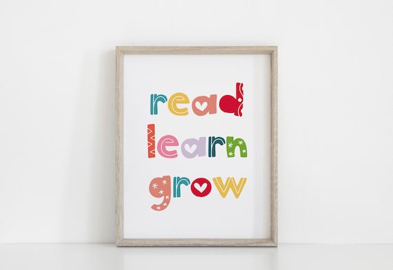 DIGITAL DOWNLOAD Read Learn Grow Reading Nook Kids - Etsy