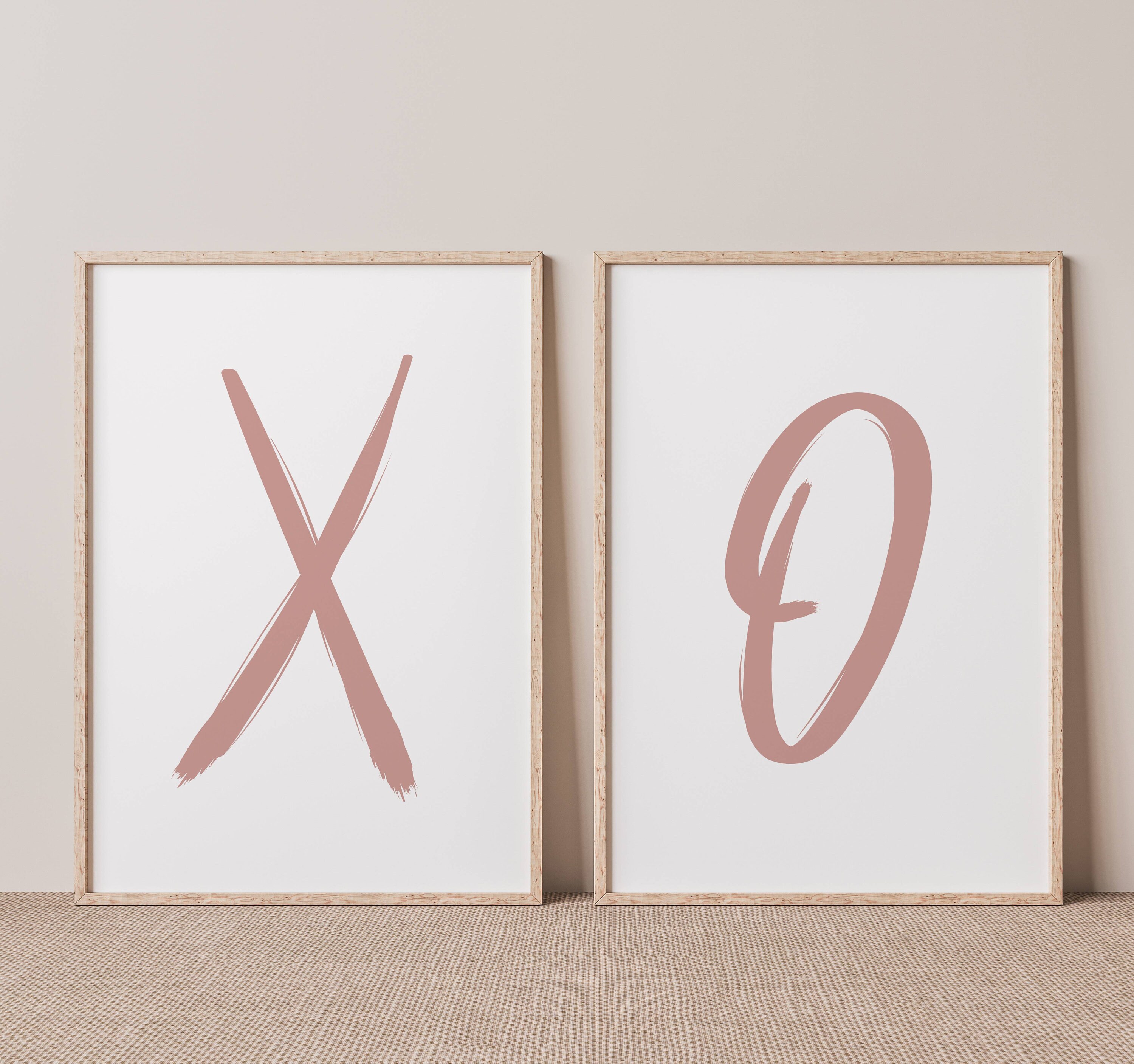 DIGITAL DOWNLOAD Set of 2 Prints Pink XO Bedroom Wall Decor - Etsy