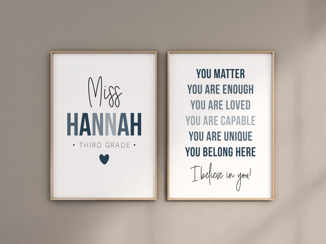 DIGITAL DOWNLOAD Classroom Decor Navy Teacher Name Sign - Etsy