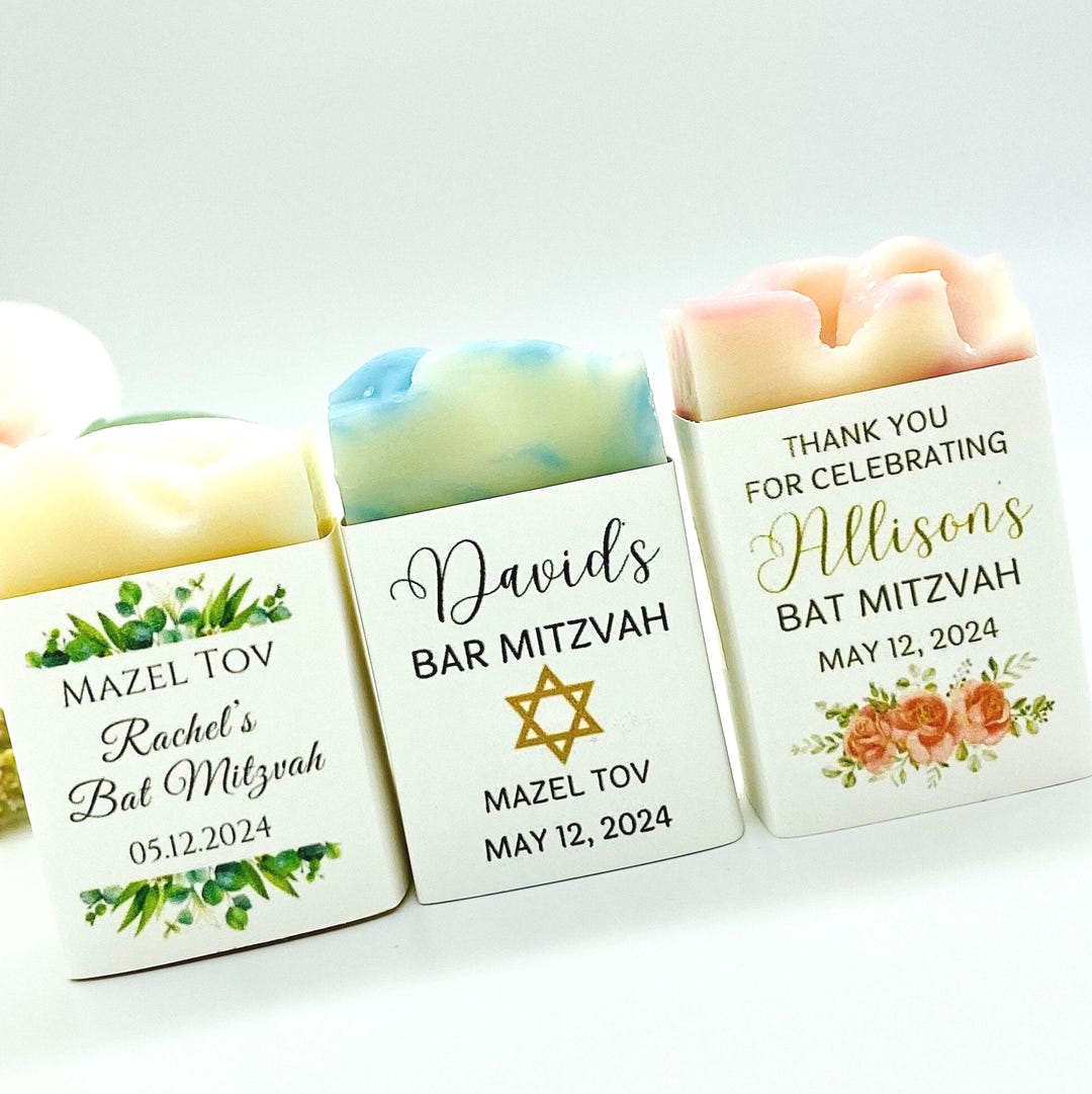 Bat Mitzvah & Bar Mitzvah Soap Favors – Handmade Scented Soap Bars ...
