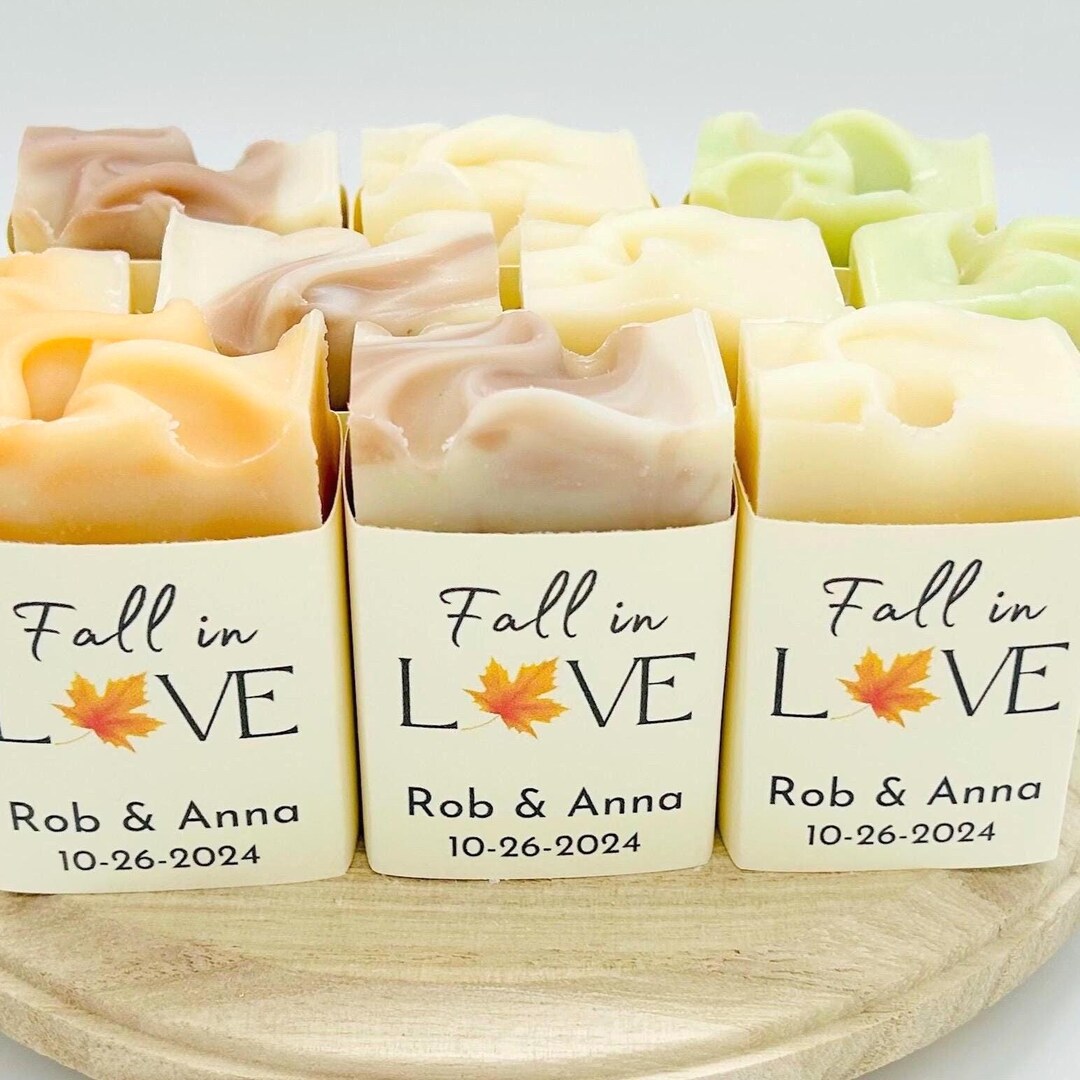 Fall in Love Soap Favors: Vegan Bridal Shower Gift, Handmade Soaps (2oz ...