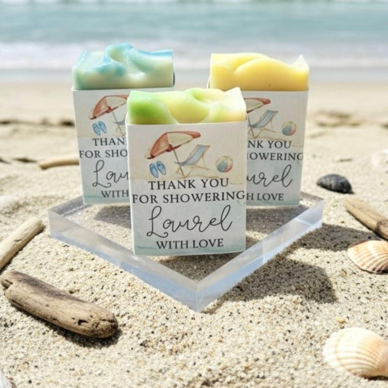 Beach Theme Soap Favors: Personalized Destination Wedding, Baby or ...