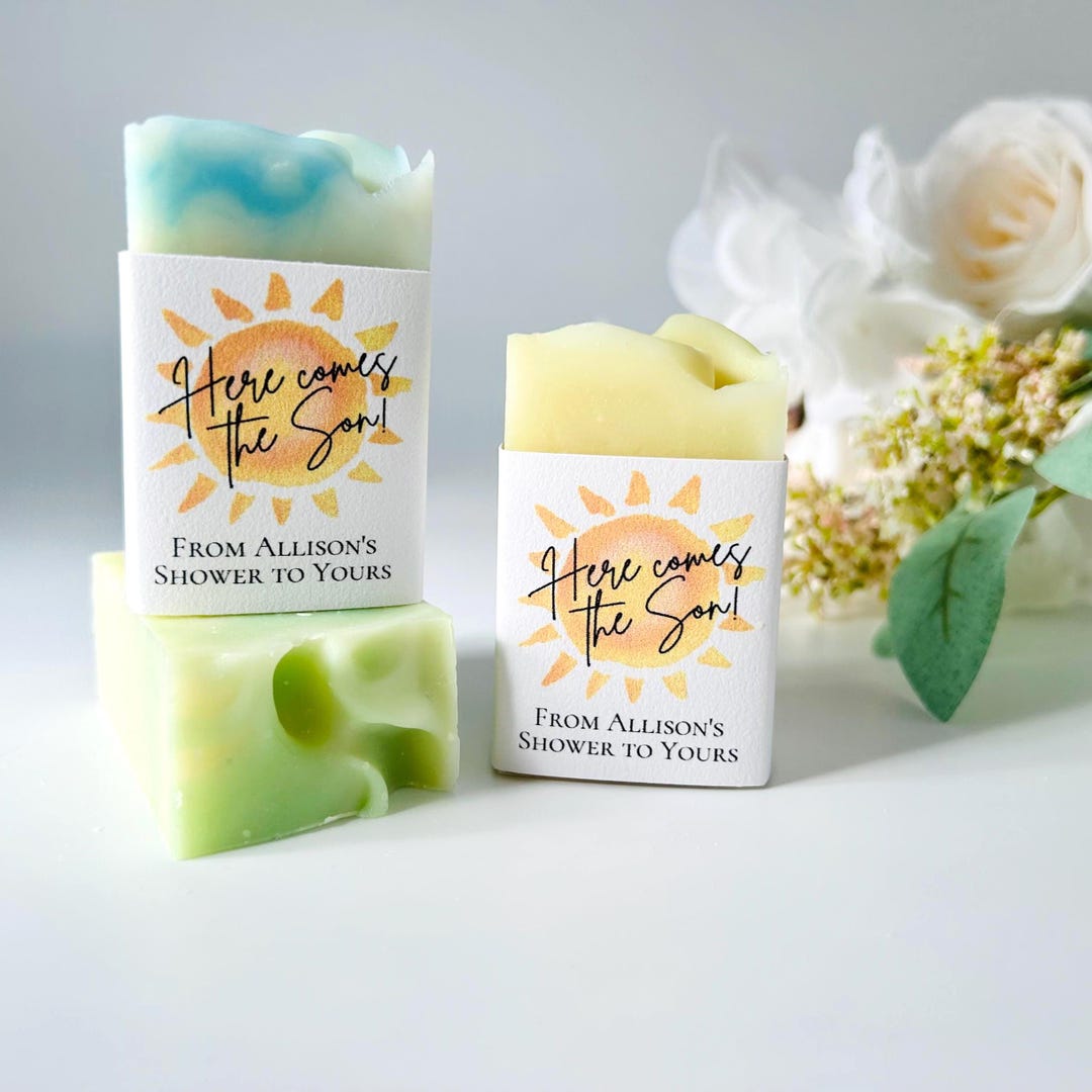 Here Comes the Son Baby Boy Shower Soap Favors: Personalized, Handmade ...