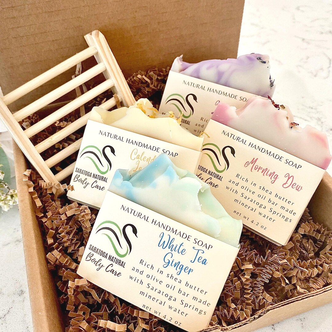 Handmade Soap Gift Set: Vegan Bars With Bamboo Saver - Etsy