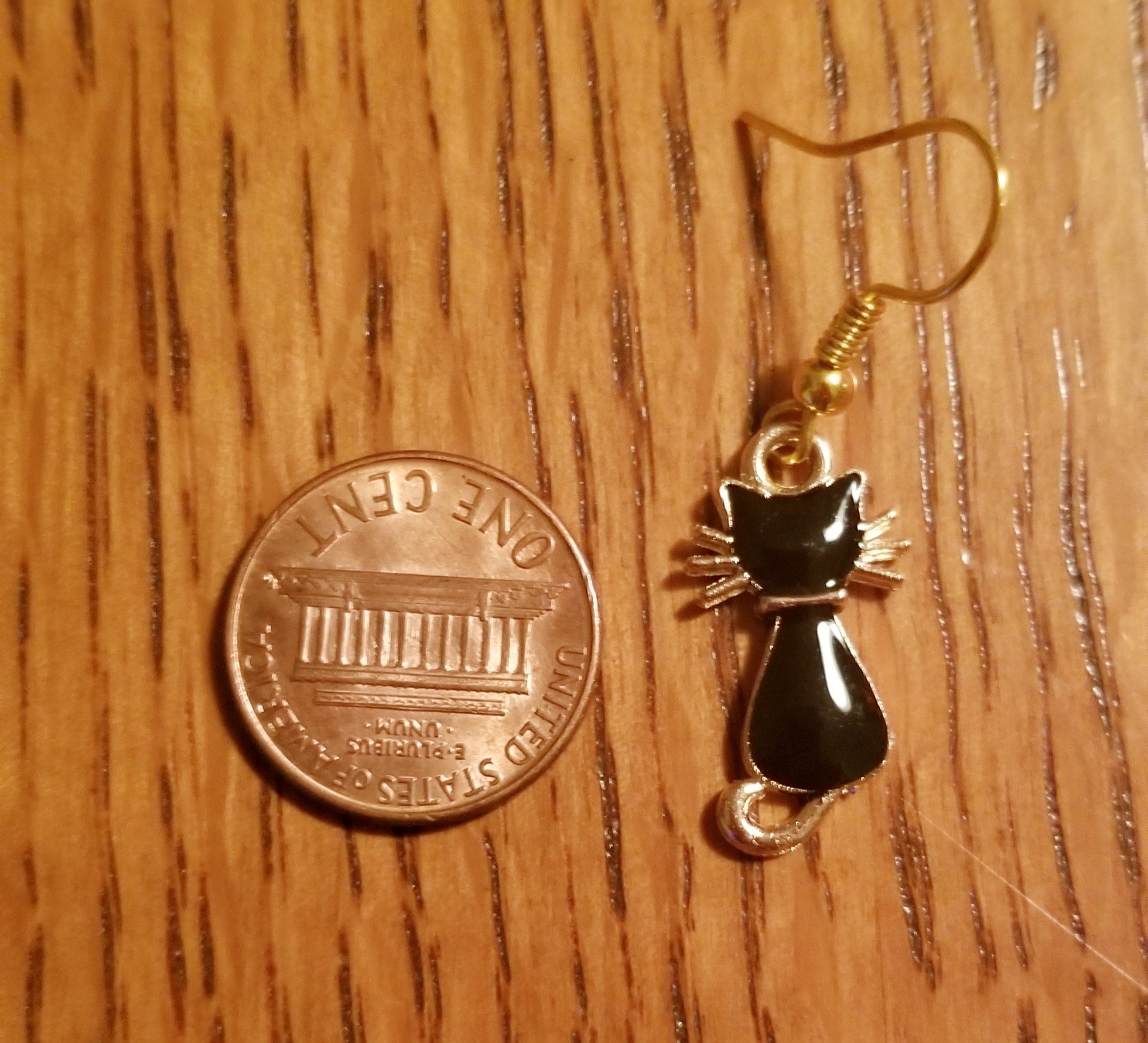 Black Cat Dangle Earrings. Animal Lover Jewelry. Cute Cat Earring. Cat ...