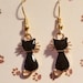 Black Cat Dangle Earrings. Animal Lover Jewelry. Cute Cat Earring. Cat ...