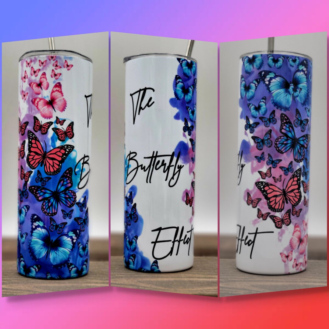 Butterfly Cup, Custom Butterfly Tumbler, 20oz Tumbler, Reusable Cup ...