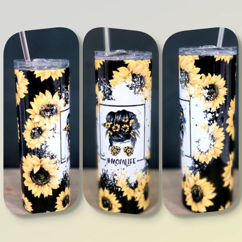 Pastel Sunflower Tumbler Momlife Mom Life Tumbler 20oz Etsy