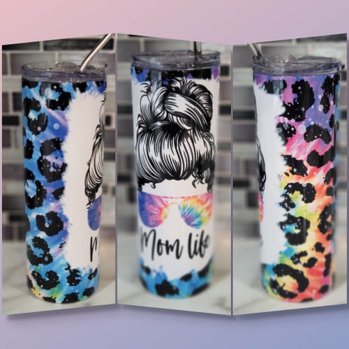 Mom Life Sunflower Tie Dye 20oz Skinny Tumbler Momlife Etsy