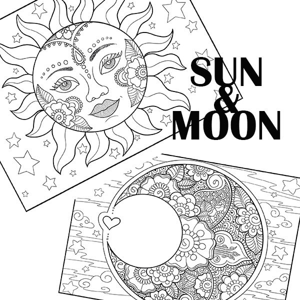 Moon Coloring Page - Etsy