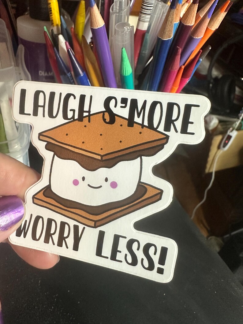 S'mores Sticker in Vinyl With Marshmallow and Chocolate for Camping ...