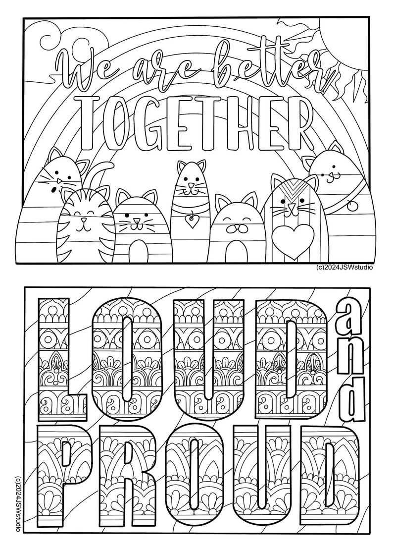 PRIDE Coloring Book Downloadable, Printable, LGBTQ, Trans, Queer ...