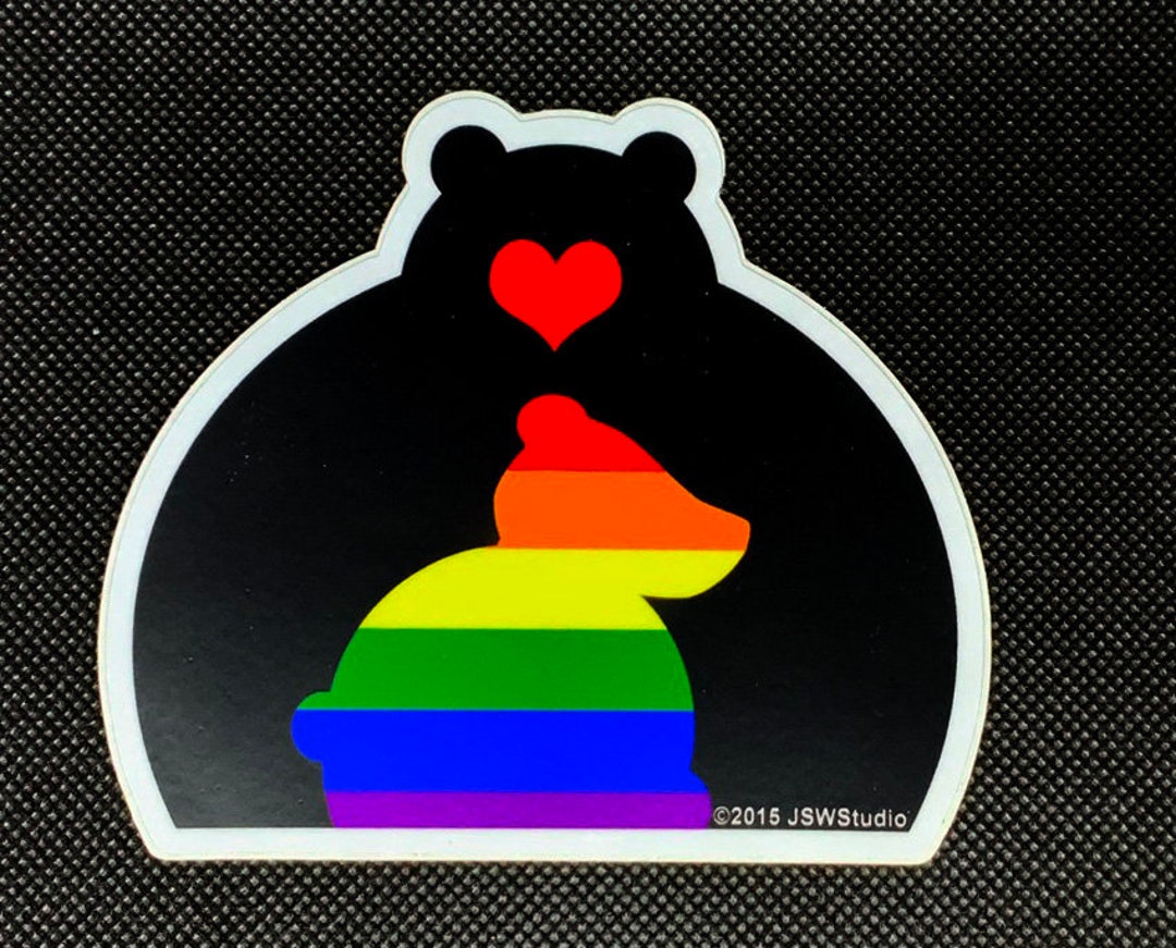 Mama Bear Rainbow Sticker, LGBT, Rainbow, Baby Bear, Love, Vinyl ...