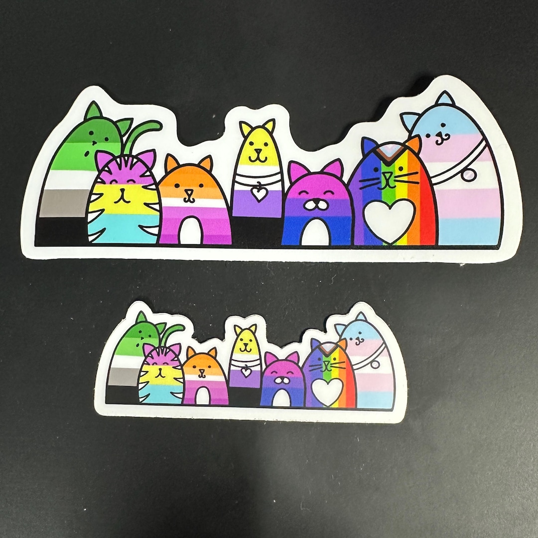 Rainbow Cats Pride Sticker: Laptop, Tumbler, Car Vinyl Decal - Etsy