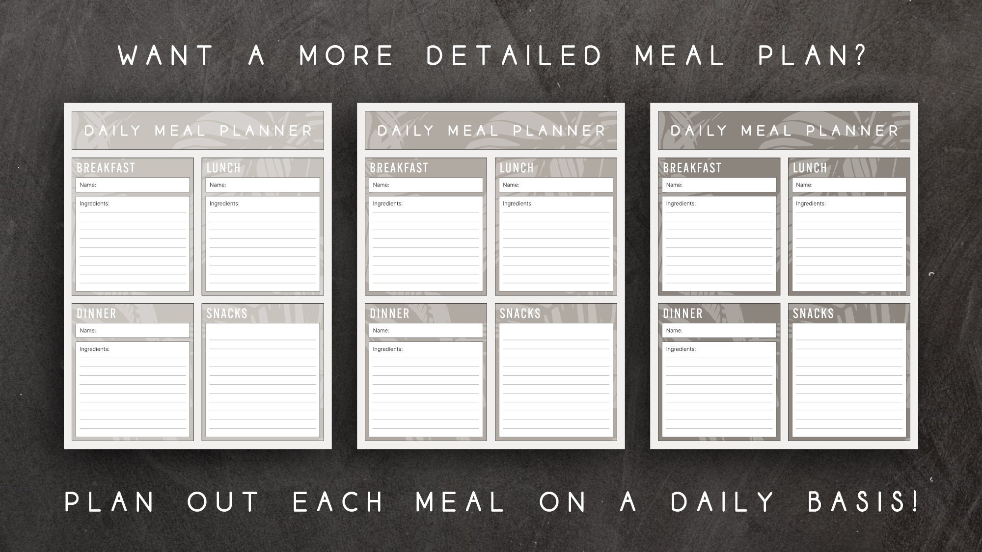Daily Meal Planner Printable Meal Prep Planner - Etsy
