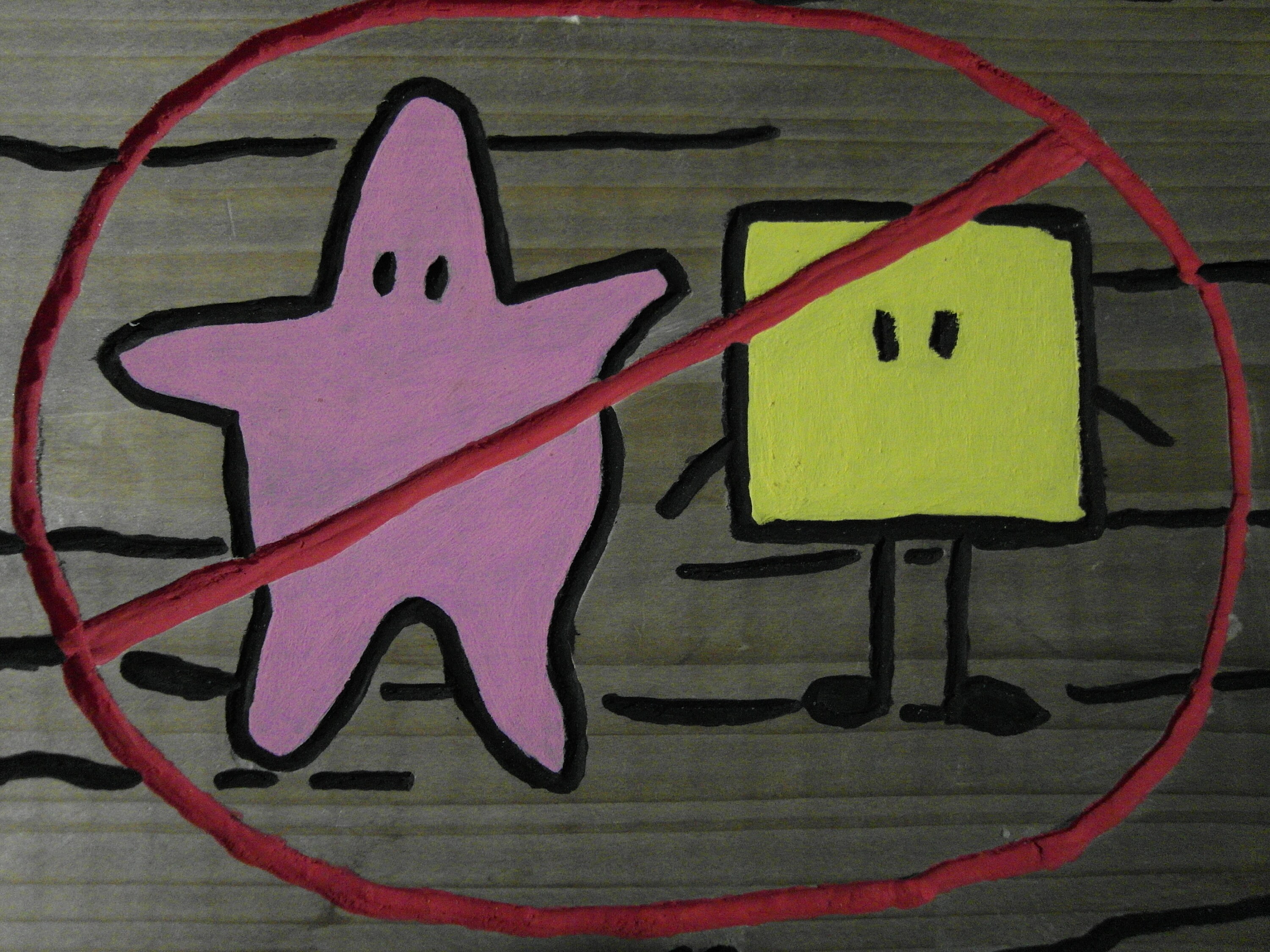 Spongebob Wood Shelf Sitter / Wall Art / Squidwards Front Lawn - Etsy