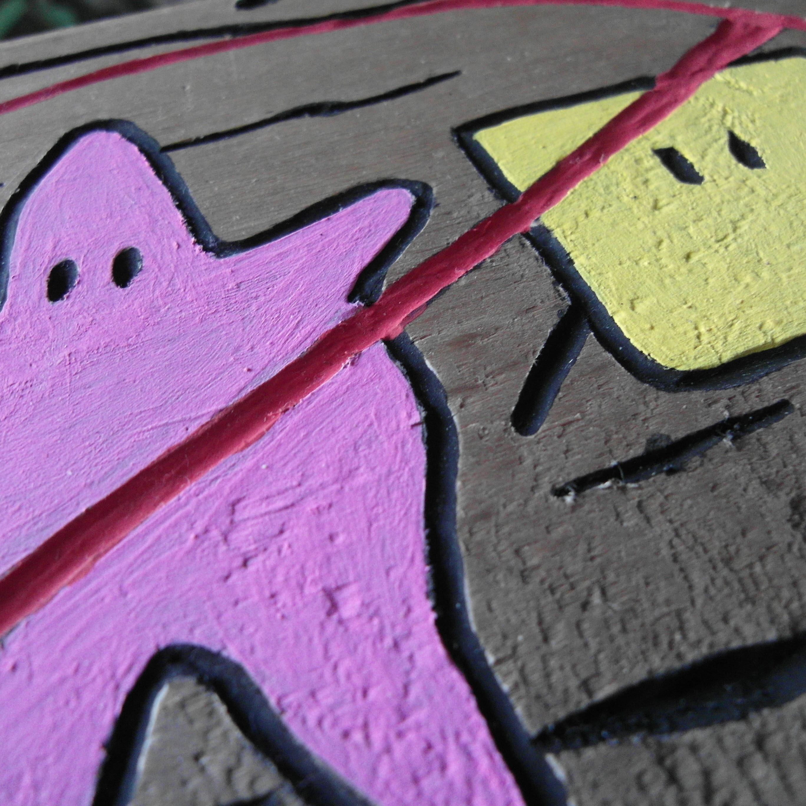 Spongebob Wood Shelf Sitter / Wall Art / Squidwards Front Lawn - Etsy