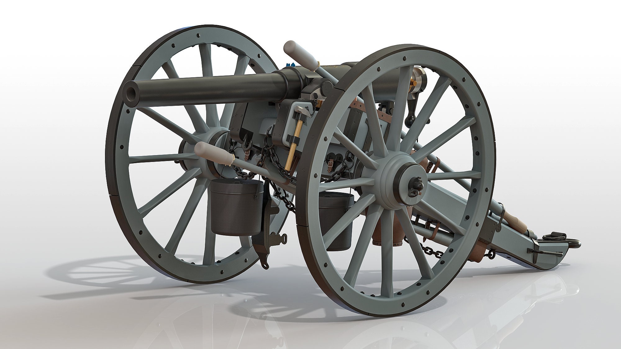 3D MODEL British Armstrong RBL 12-pounder 8 Cwt Gun pre-1863 Land ...