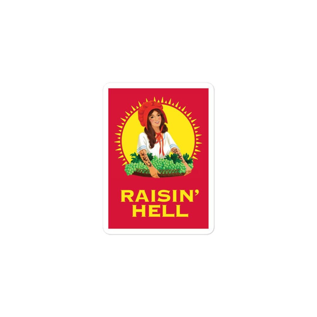 Funny Raisin Hell Vinyl Sticker - Laptop, Water Bottle Decal - Etsy
