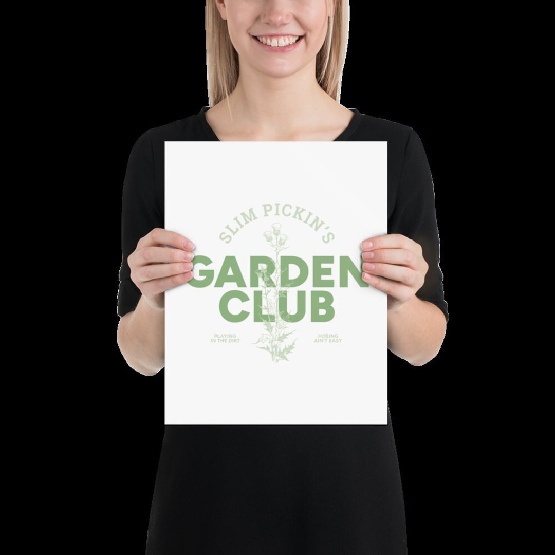 Garden Club Poster for Gardener Gift Wall Art for Mom Plant Lover Home ...