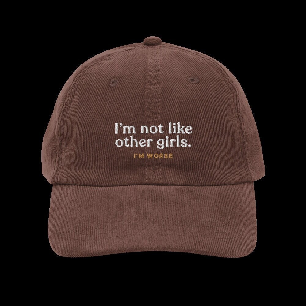 Funny Embroidered Corduroy Baseball Hat | Vintage Style Statement - Etsy
