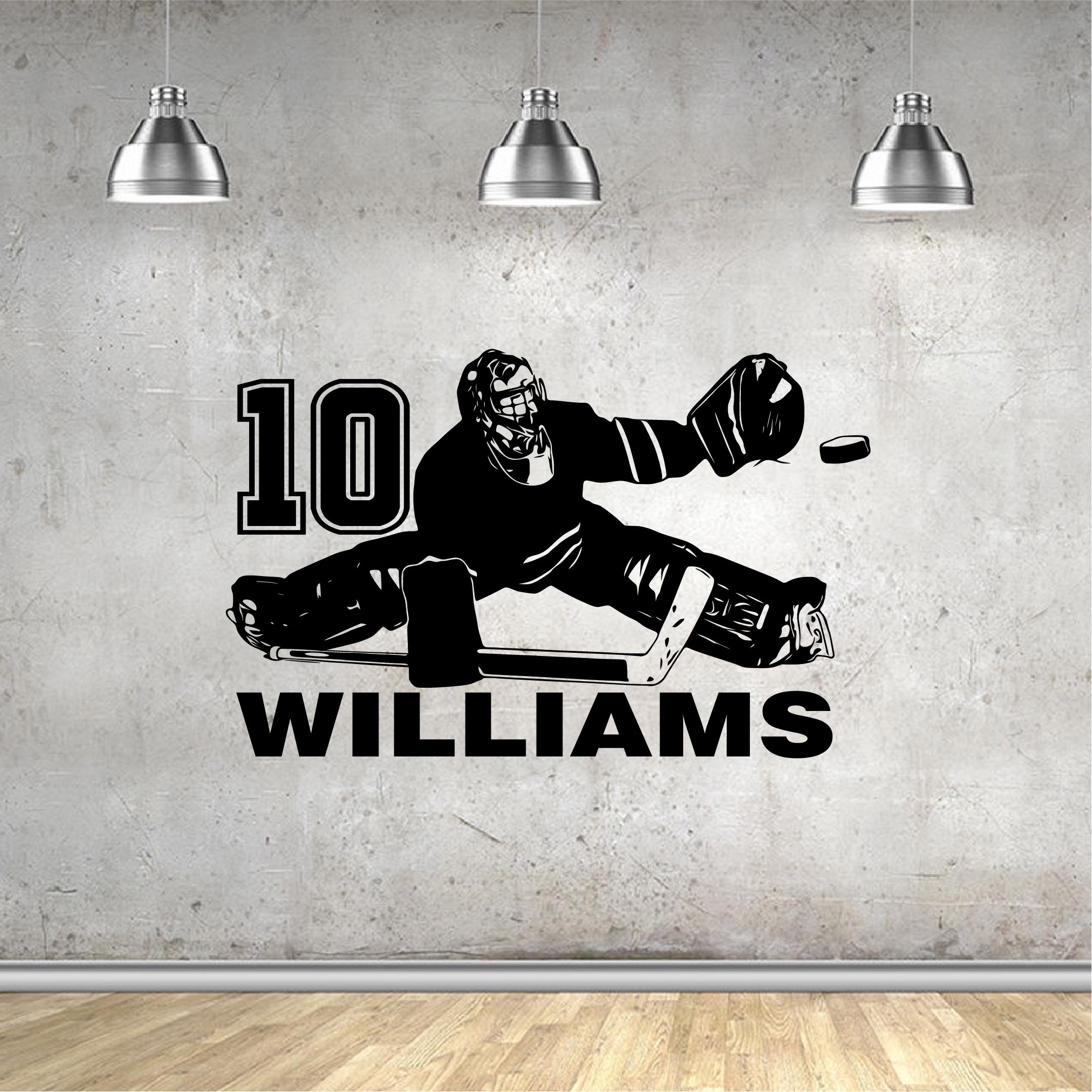 Personalized Hockey Player Vinyl Stickers- Choose Your Name and Number ...