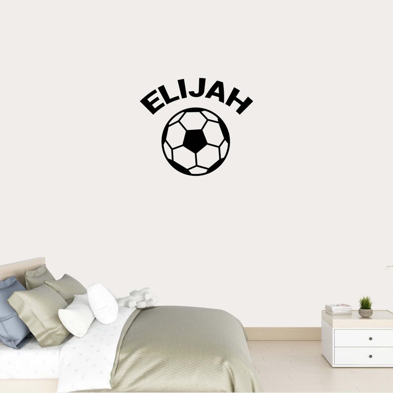 Personalized Decal With Large Ball - Long-lasting Soccer Decor for Boys ...