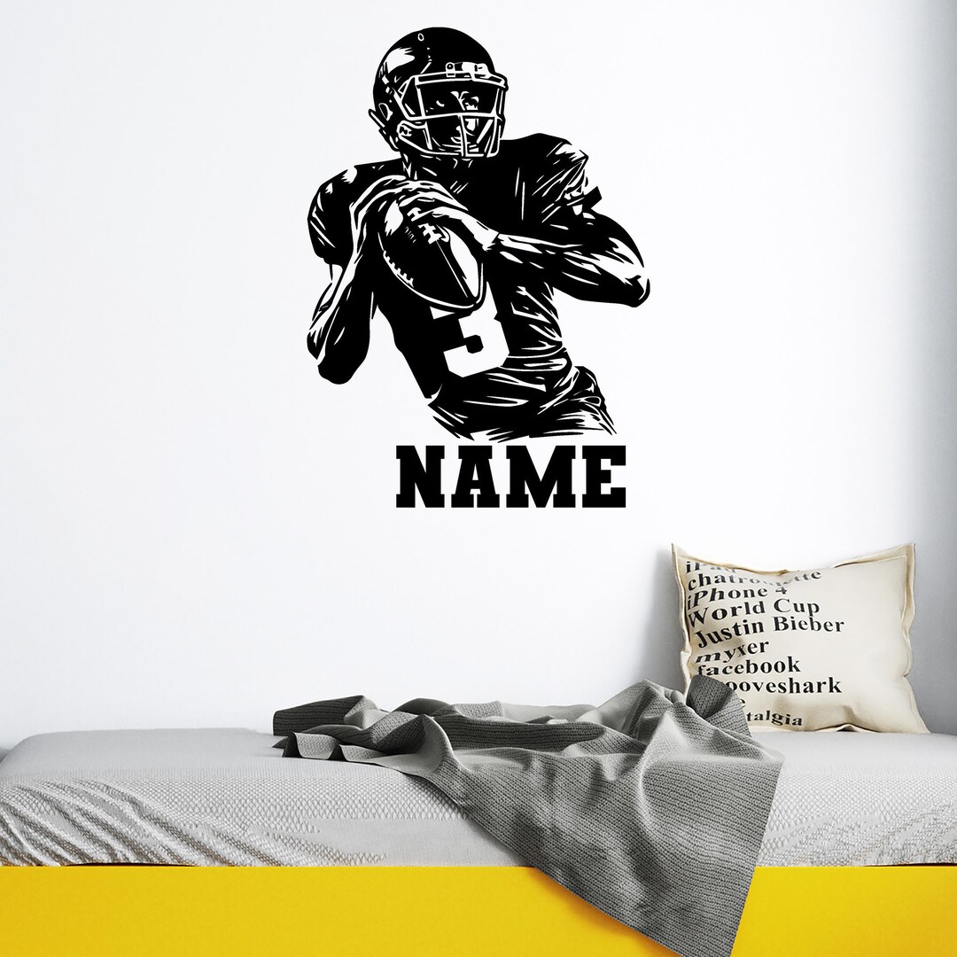 Football Decals for Walls - Boys Football Wall Decal - Personalized ...
